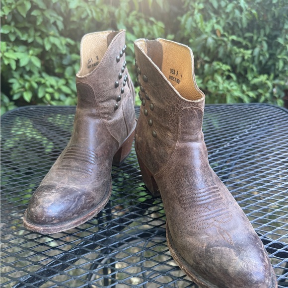 Shyanne | Shoes | Shyanne Distressed Brown Ankle Boots With Studs ...